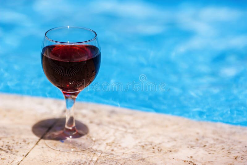 Wine and pool stock image. Image of cold, relaxation - 92648949