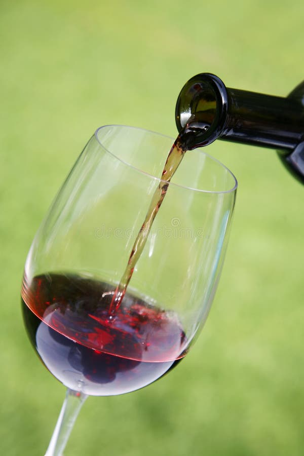 Red Wine Pouring Into Wine Glass Stock Photo - Image of cheers ...