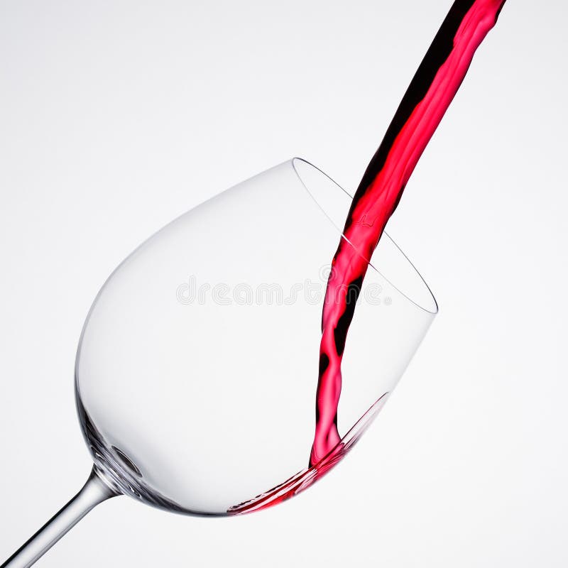 Wine Pouring into a Glass in Diagonal Composition Stock Photo - Image ...