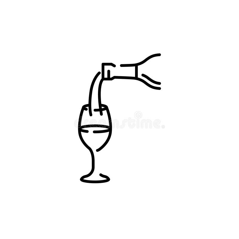 Wine Pouring Icon stock vector. Illustration of classy - 380253366