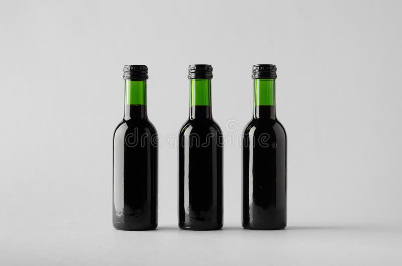 Wine Quarter, Mini Bottle Mock-Up - Three Bottles Stock Image - Image ...