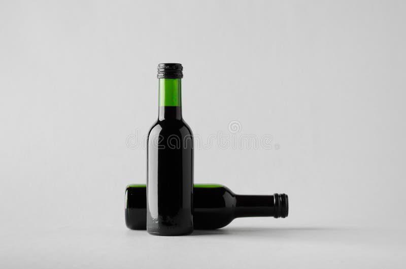 Wine Quarter / Mini Bottle Mock-Up - Two Bottles Stock Image - Image of ...
