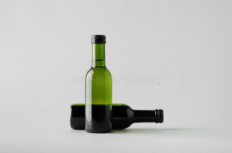 Wine Quarter Mini Bottle Mock-Up - Two Bottles Stock Image - Image of ...