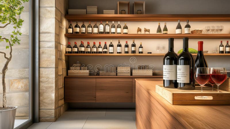 A Wine Rack Filled with Rows of Elegantly Labeled Bottles, the Deep ...