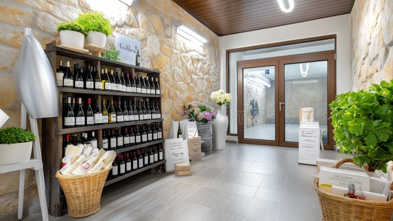 A Wine Rack Filled with Rows of Elegantly Labeled Bottles, the Deep ...