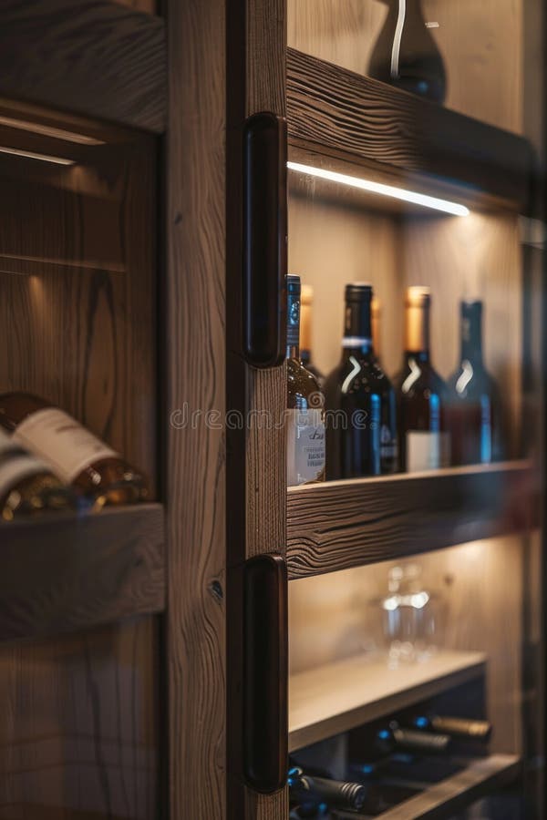 A Wine Rack Filled with Various Bottles of Wine and Glasses, Perfect ...