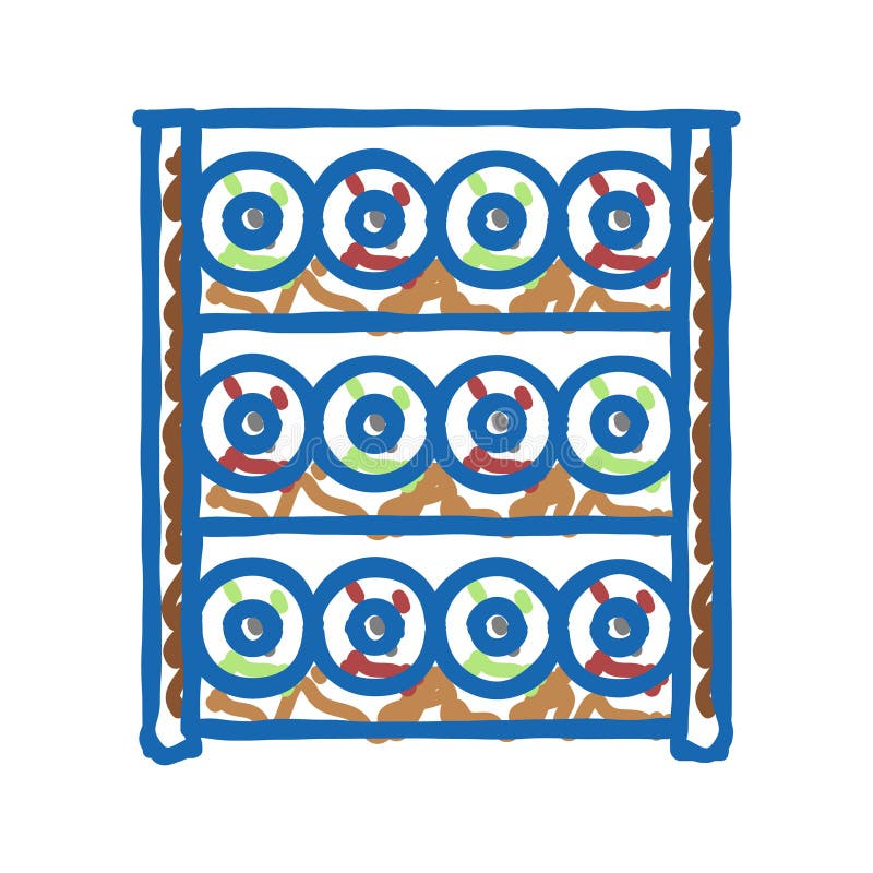 Wine Rack Icon Doodle Illustration Stock Vector - Illustration of ...
