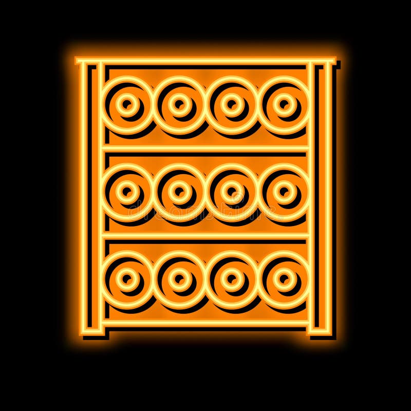 Wine Rack Neon Glow Icon Illustration Stock Vector - Illustration of ...