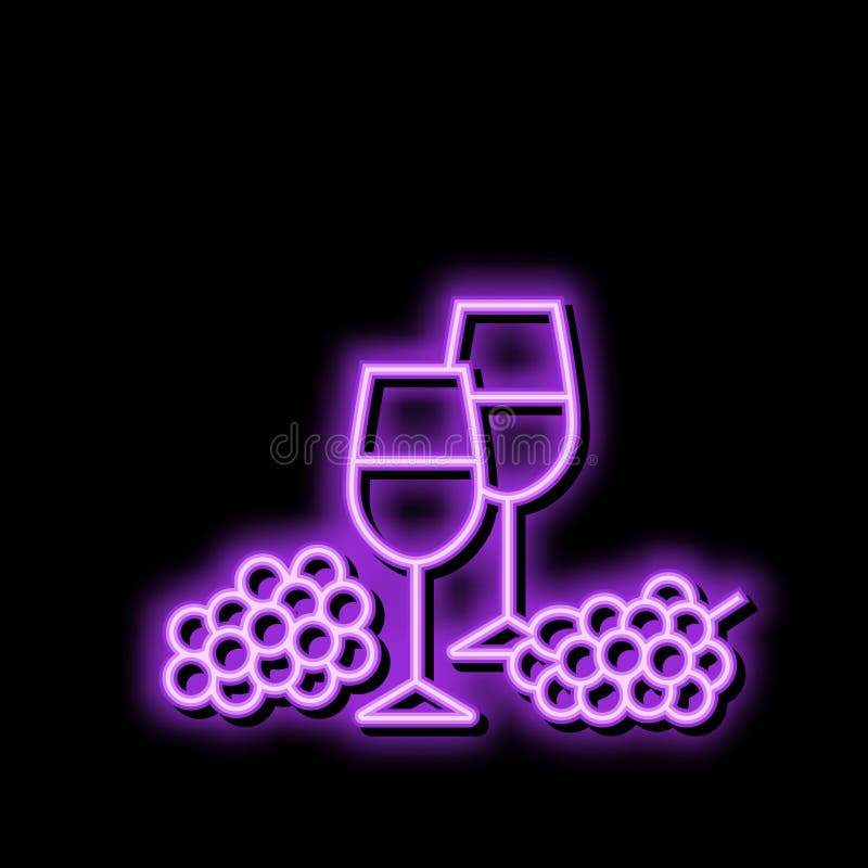 Wine Red White Neon Glow Icon Illustration Stock Vector - Illustration ...