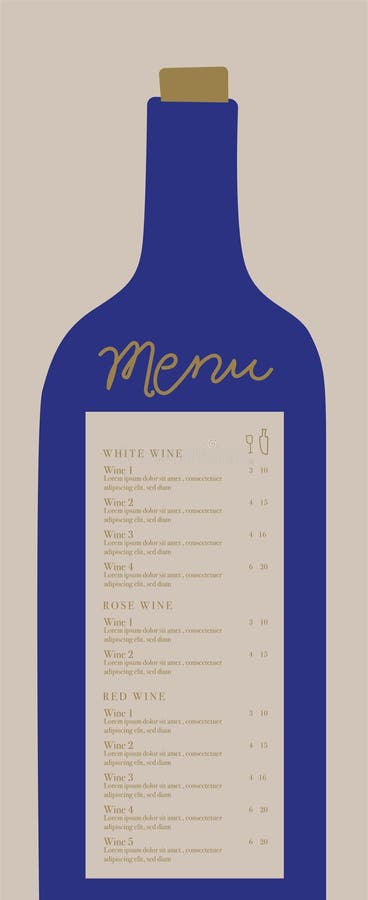 Wine Restaurant Menu Design. Vector Illustration Template of Wine List ...