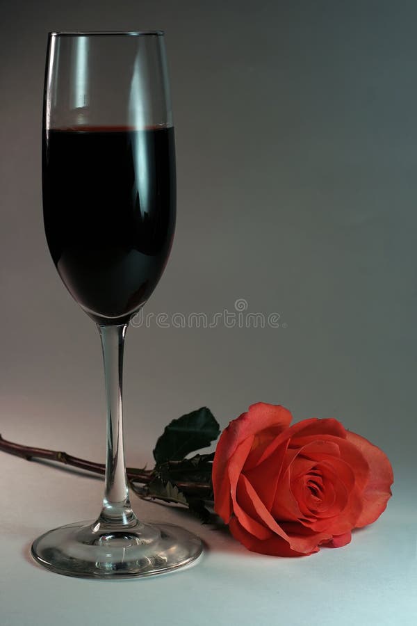 Wine and Rose stock image. Image of love, dinner, couple - 494037