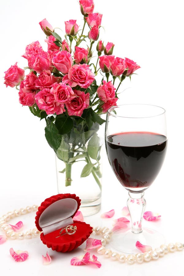 Romance, Wine and Pearls stock photo. Image of pearls, lustrous - 253770