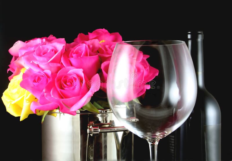 Wine and Roses stock image. Image of alcohol, party, pink - 1741707