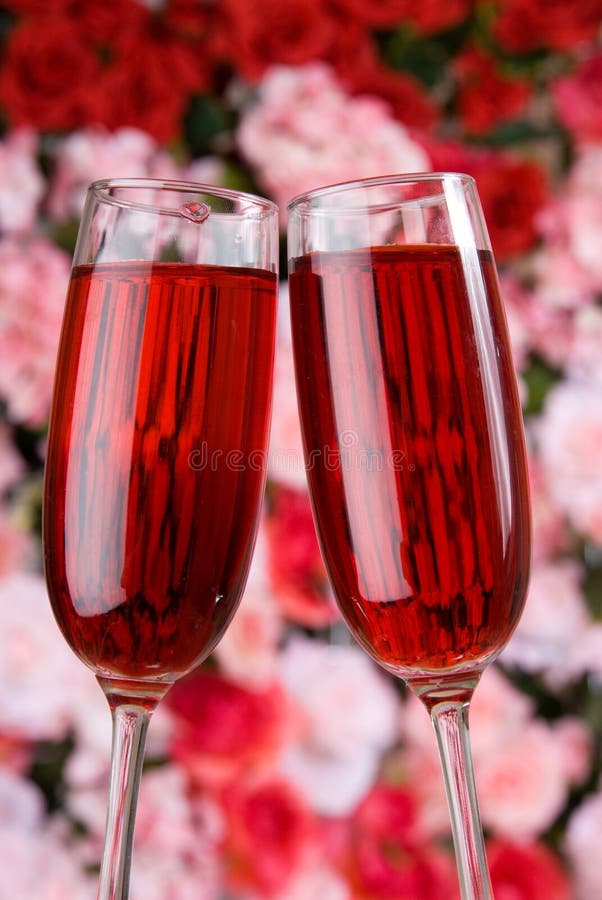 Wine and Roses stock image. Image of romance, glasses - 3791647