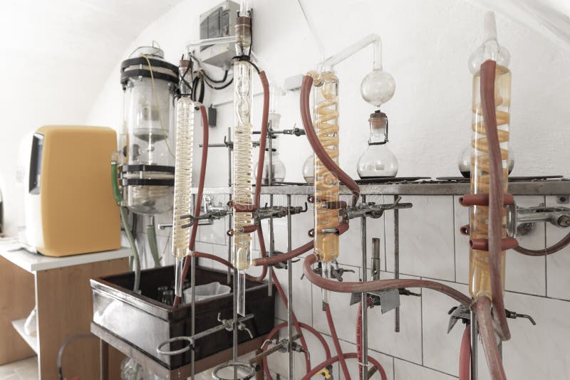 Wine& X27;s Laboratory with Traditional and Modern Apparatus Stock ...