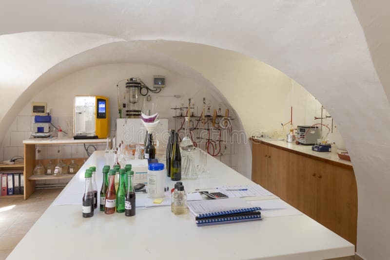 Wine S Laboratory with Traditional and Modern Apparatus Stock Photo ...