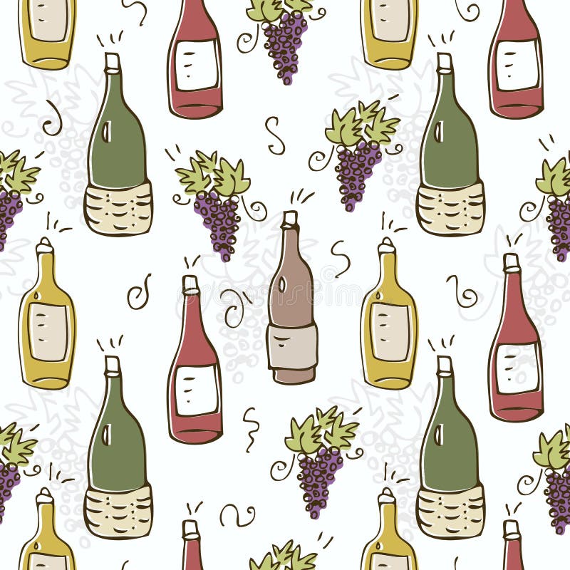 Wine seamless pattern stock vector. Illustration of pattern - 23297464