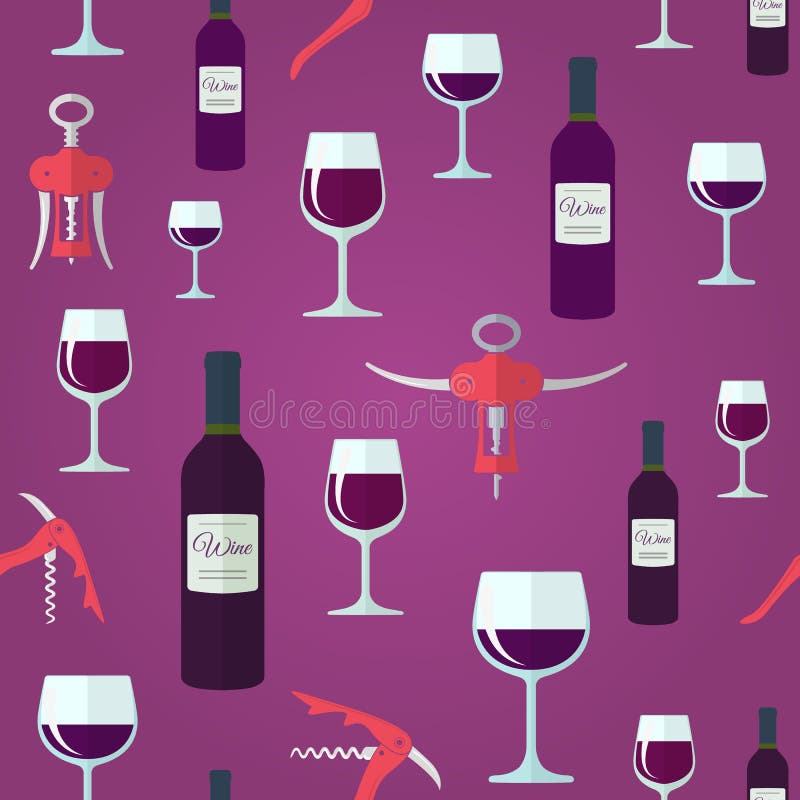 Wine seamless pattern stock vector. Illustration of painting - 42991338