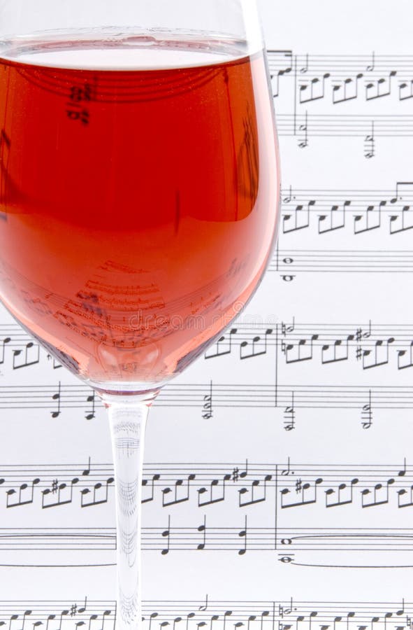 Wine and Sheet Music stock photo. Image of transparent - 4882306