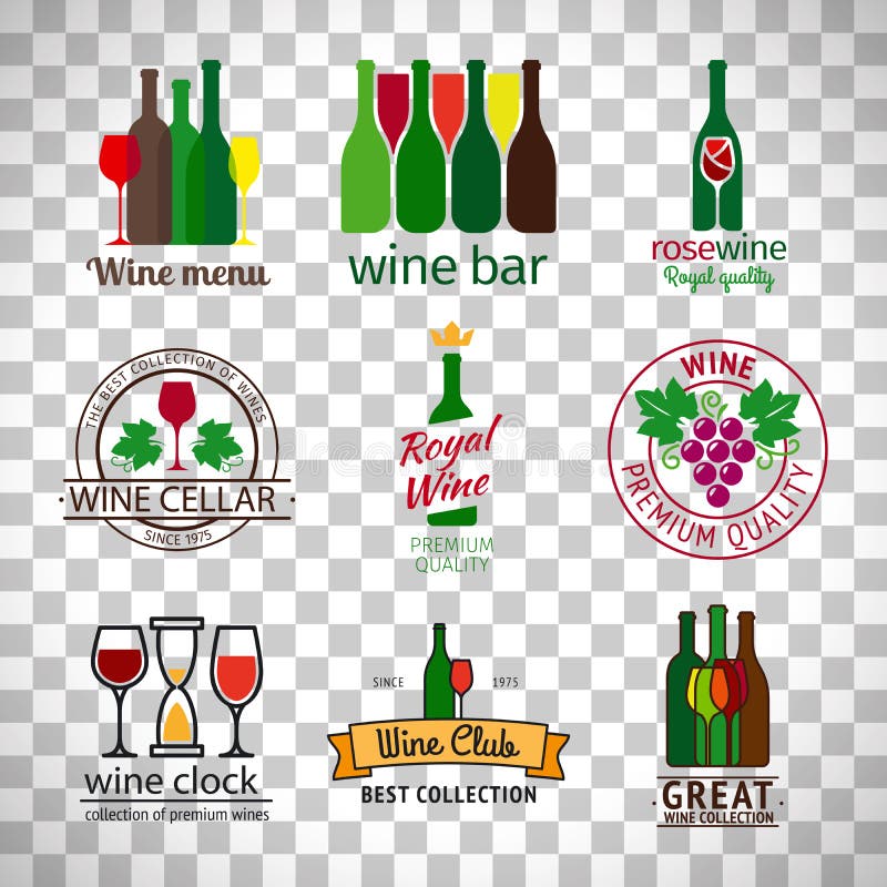 Wine shop logos set stock vector. Illustration of authentic - 69012024