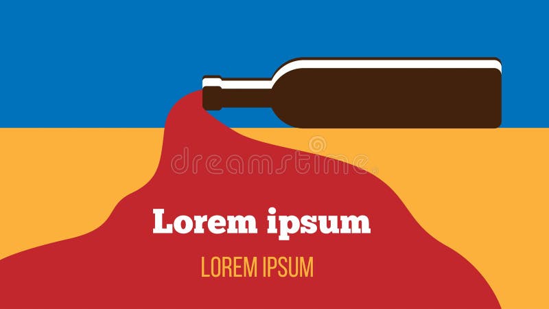Wine Spilled from the Bottle Copy Space Stock Vector - Illustration of ...