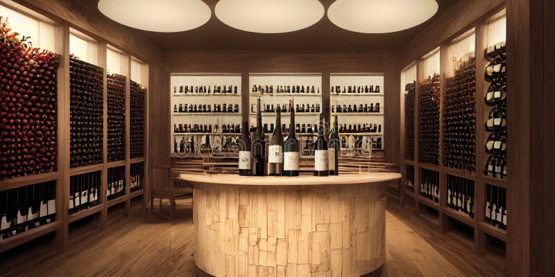 Wine Store Interior. Wine Bottles in the Wine Store. Shelves with Wine ...