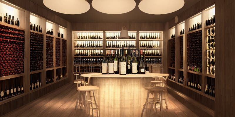 Wine Store Interior. Wine Bottles in the Wine Store. Shelves with Wine ...