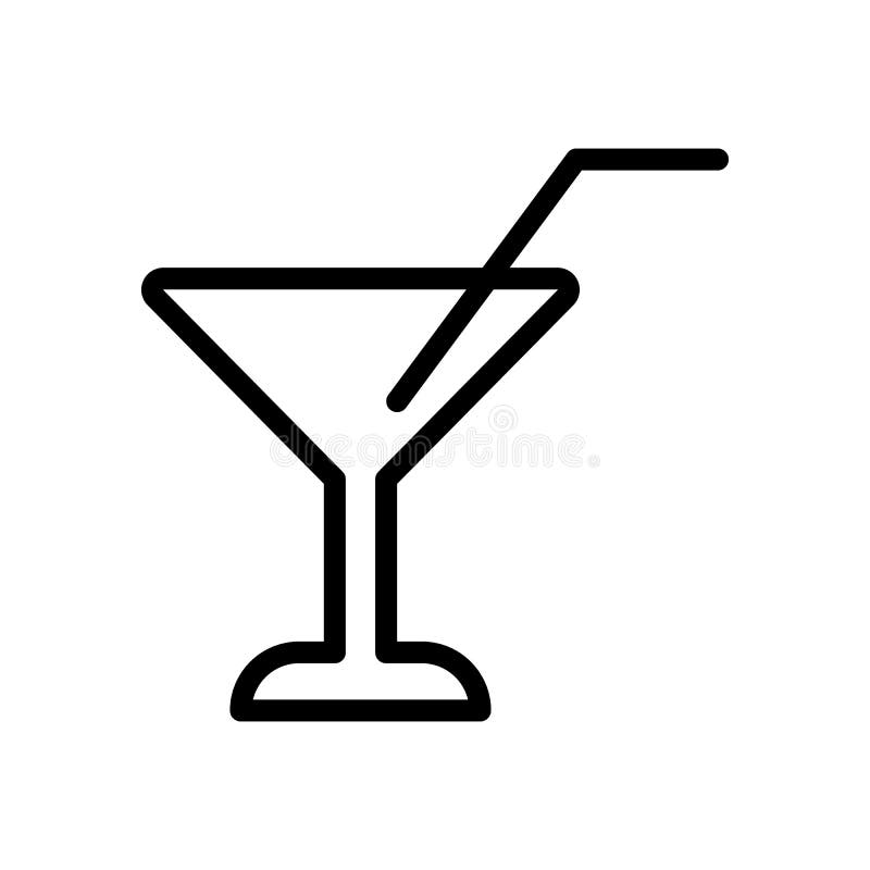 Wine Straw Symbol Line Icon, Vector Illustration Stock Vector ...