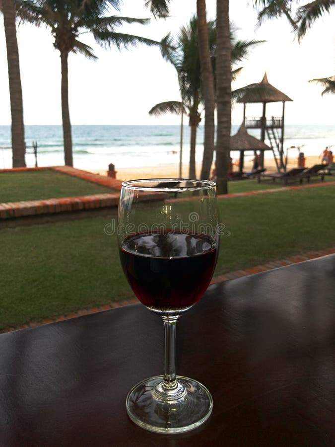 Wine Tasting Ceremony on a Beach Front Stock Photo - Image of serving ...
