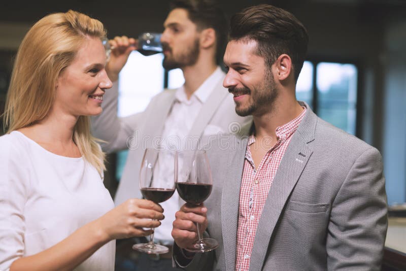Wine Tasting Event at Winery Stock Image - Image of cheerful, caucasian ...