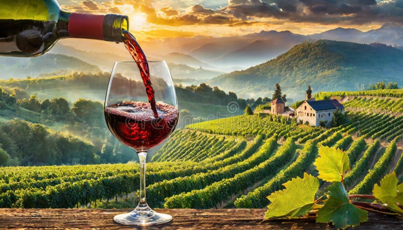Wine tasting in a vineyard stock photo. Image of plant - 348718896