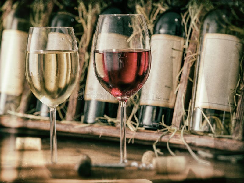 Wine Testing at the Storage. Glass of Wine and Wine Bottle in the Wine ...