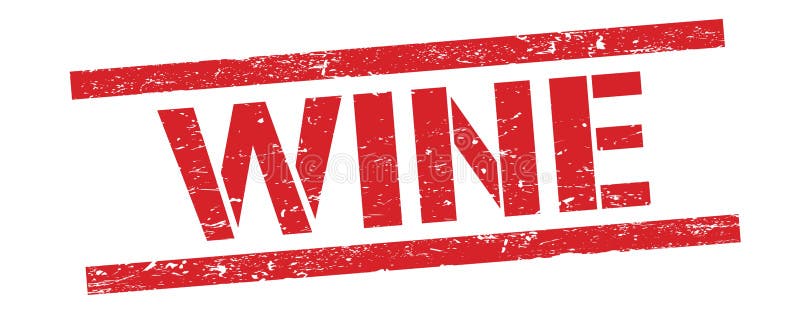 WINE Text on Red Vintage Lines Stamp Stock Illustration - Illustration ...