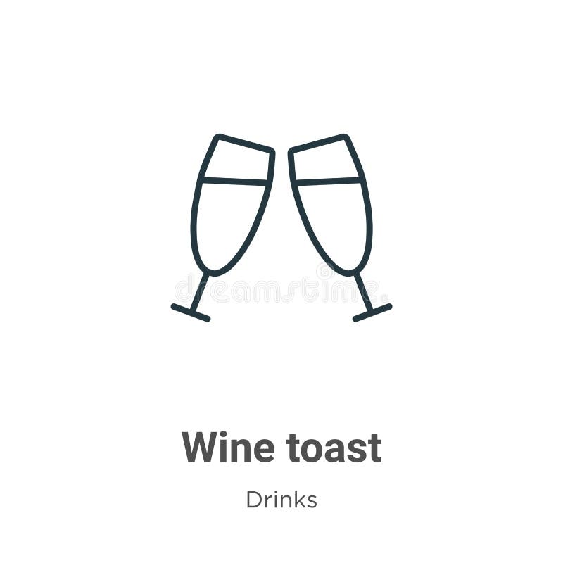 Wine Toast Outline Vector Icon. Thin Line Black Wine Toast Icon, Flat ...