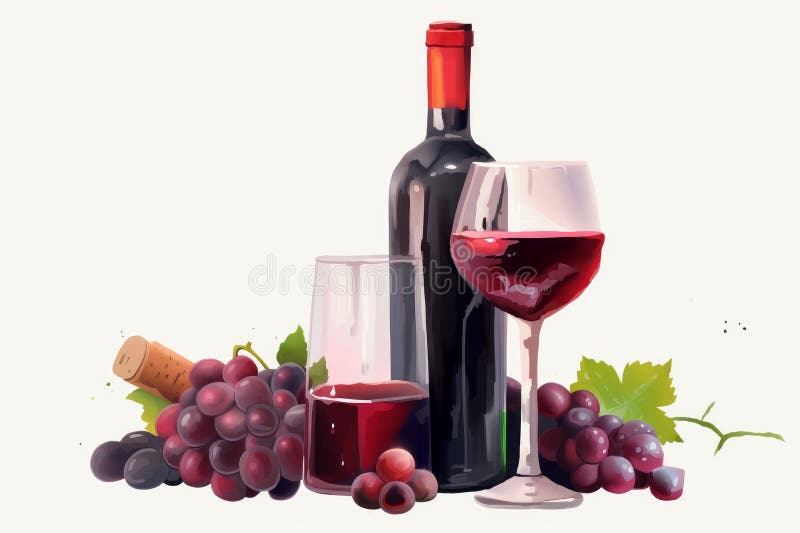 Wine Vector Graphic Design. Generative Ai Stock Illustration ...
