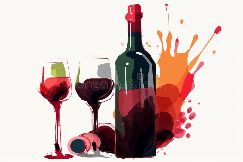 Wine Vector Image. Generative Ai Stock Illustration - Illustration of ...
