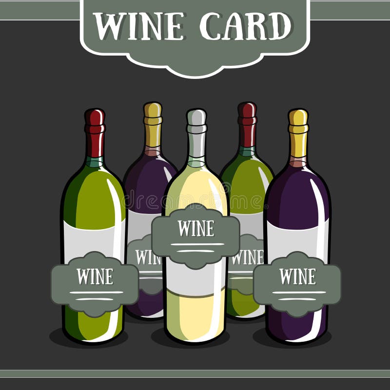 WIneCard3 stock vector. Illustration of drink, concept - 55305886