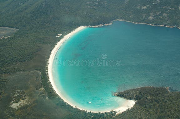 Wineglass bay from above stock photo. Image of bird, sunny - 8755138