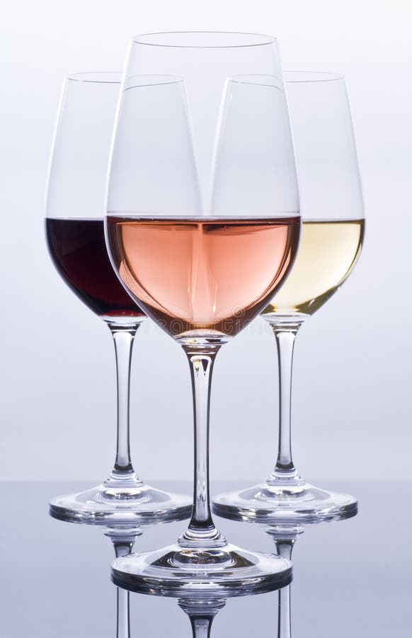 Wineglasses Filled with Colorful Wine Stock Photo - Image of beverage ...