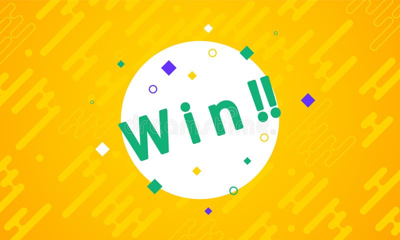 Win Sign. Congratulations Win Banner. Flat Win Illustration. Win Banner ...
