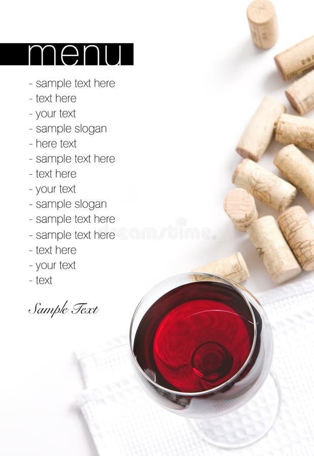 Winery menu project stock photo. Image of white, text - 10829688