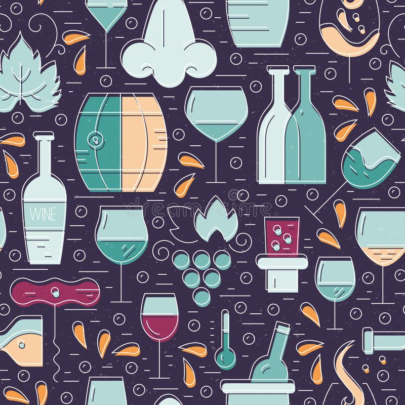 Winery Pattern stock vector. Illustration of ornamental - 63094263