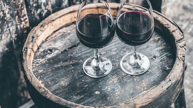 Winery Red Wine Tasting, Barrel Background Stock Image - Image of ...