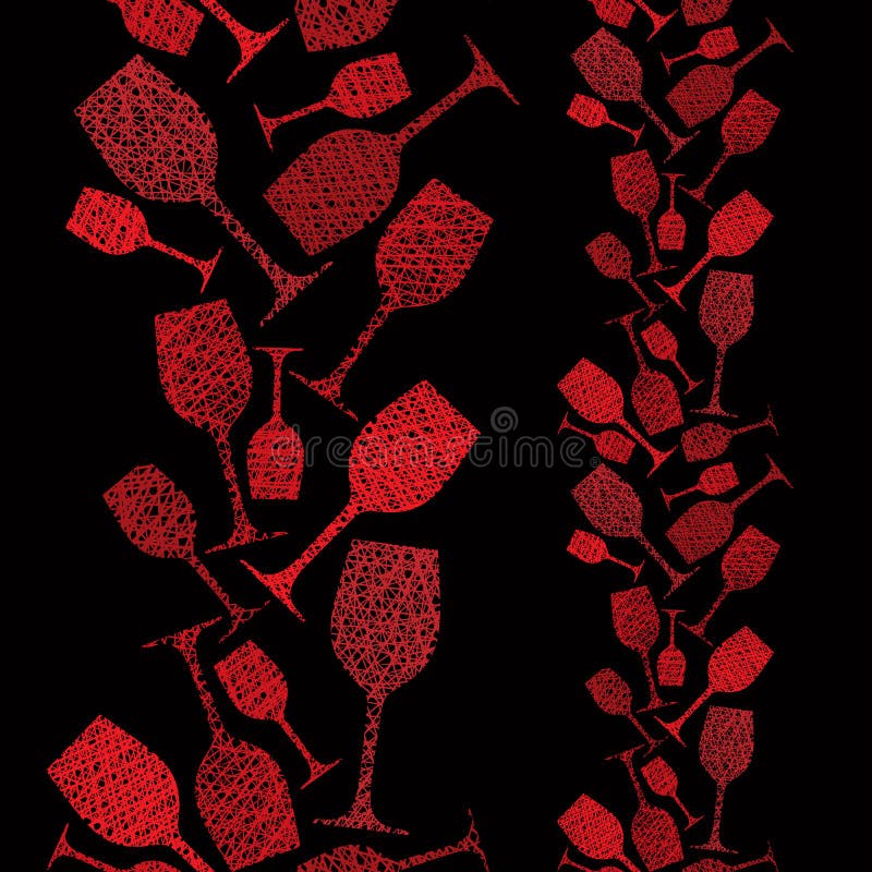 Winery Theme Seamless Background, Wine Glasses Seamless Pattern, Vector ...