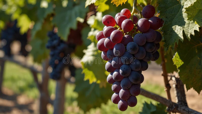 Wineyard Grape Fields Red Grapes Endless Beauty and Vineyard Majesty in ...