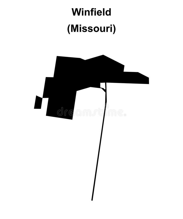 Winfield outline map stock vector. Illustration of template - 387460504