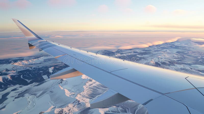 The Wing of the Aircraft with Flaps Open Stock Illustration ...