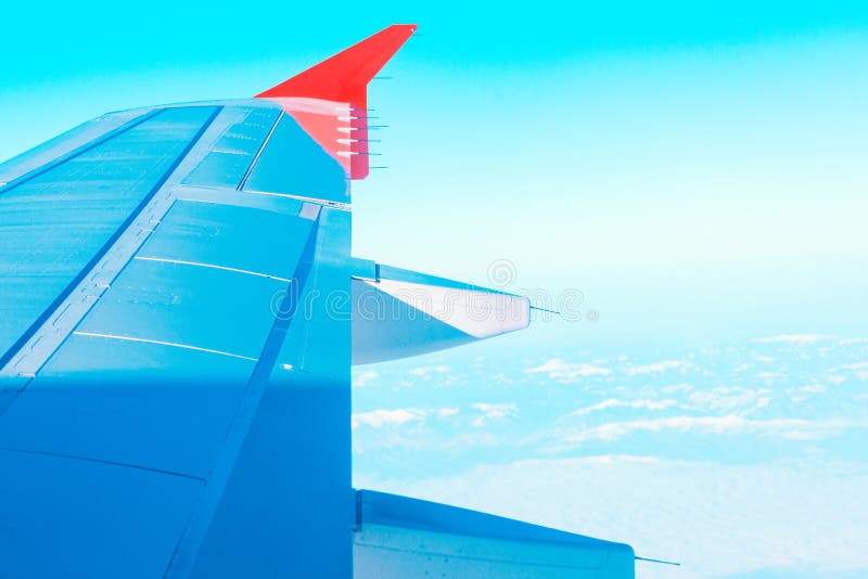 Wing of an Aircraft in Flight Stock Image - Image of airplane ...