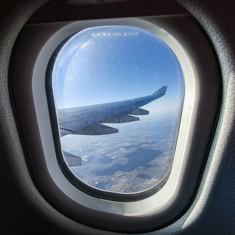 The Wing Aircraft by Window Stock Photo - Image of flight, airplane ...
