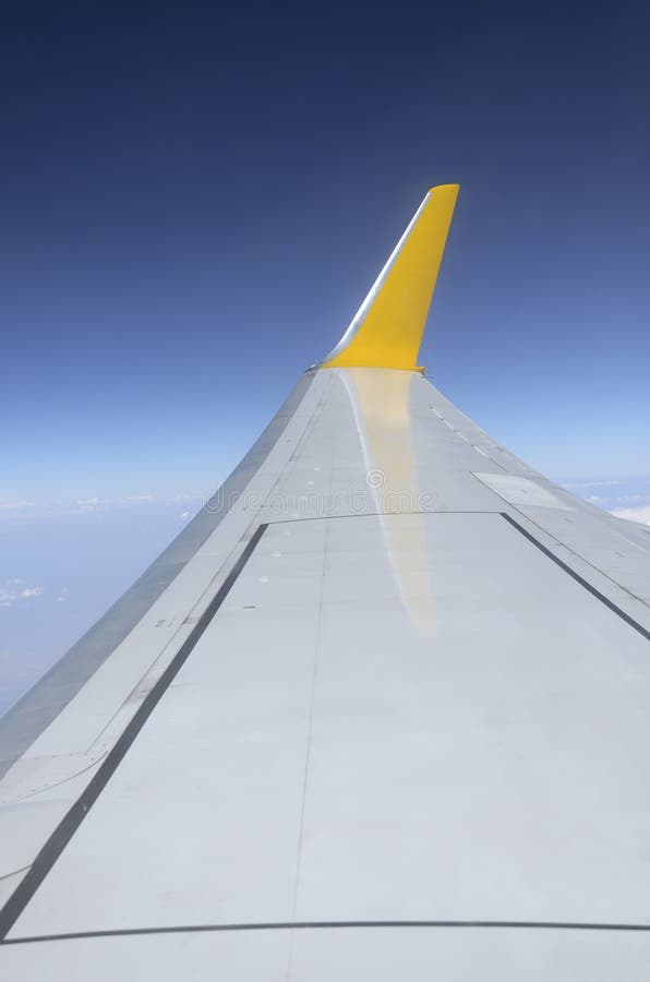 Aircraft Airplane Left Wing on Airport Soil Signs Stock Photo - Image ...